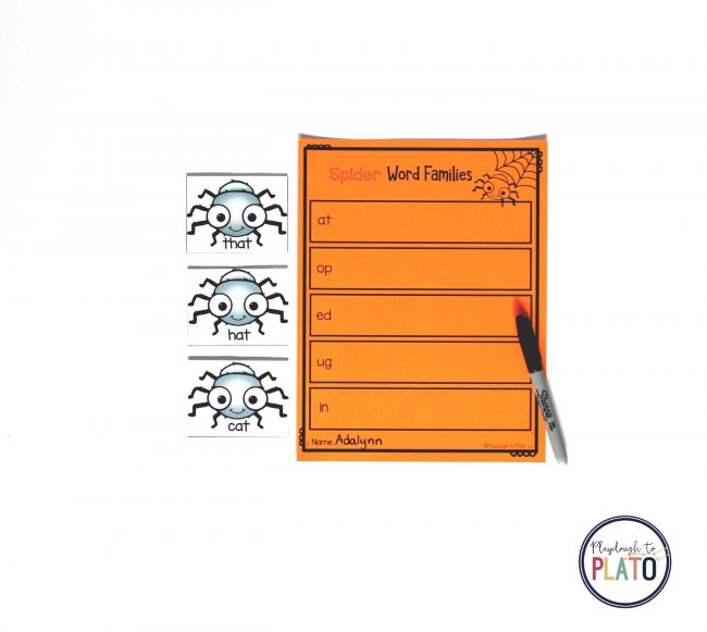 Spider Word Families - Playdough To Plato