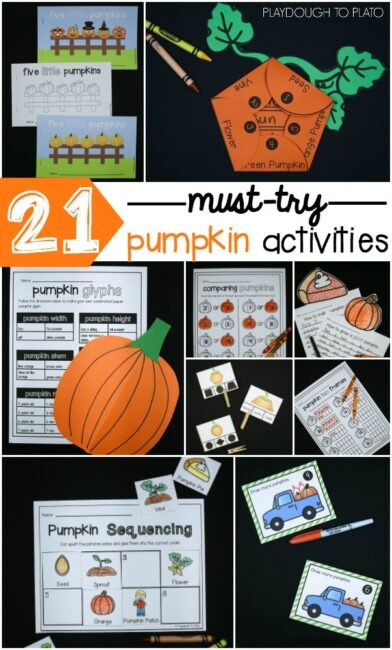 Pumpkin Activity Pack- Preschool and Kindergarten - Playdough To Plato