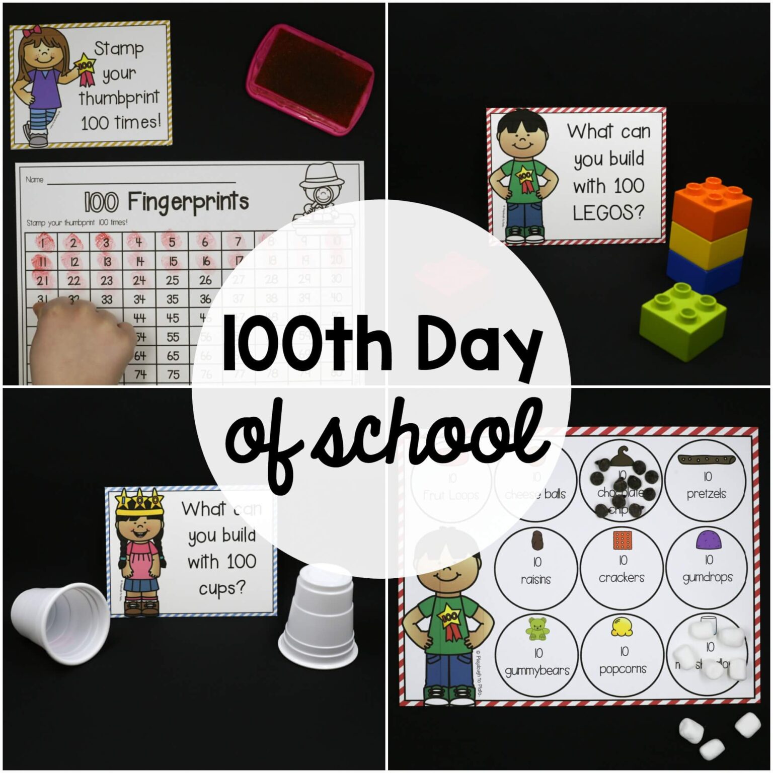 100th Day of School Activities - EDITABLE - Playdough To Plato