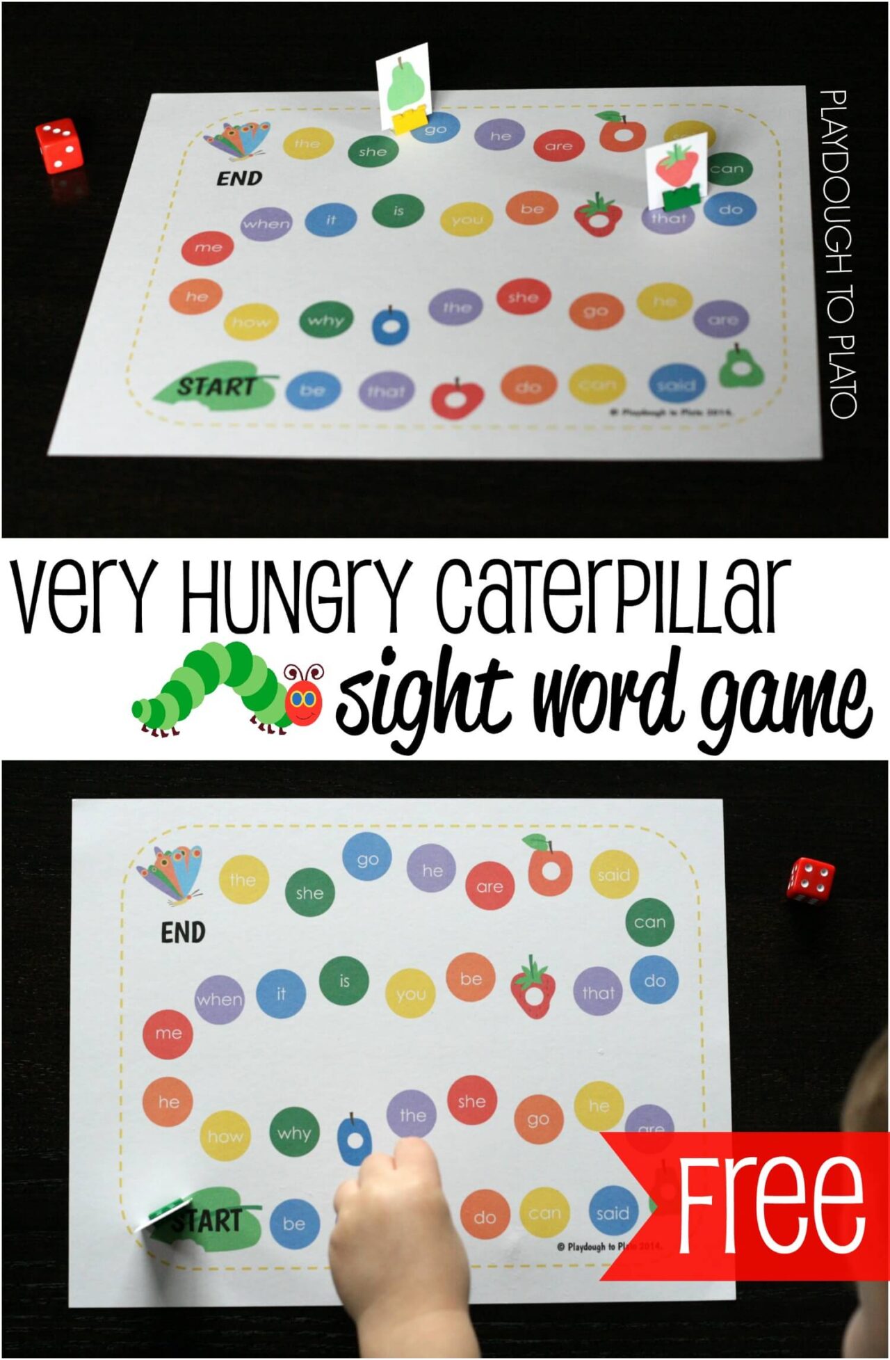The Very Hungry Caterpillar Sight Word Game - Playdough To Plato