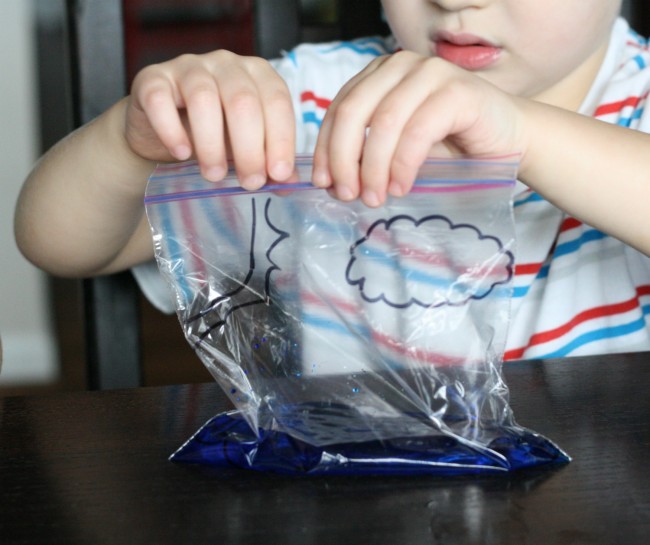 Water Cycle in a Bag - Playdough To Plato