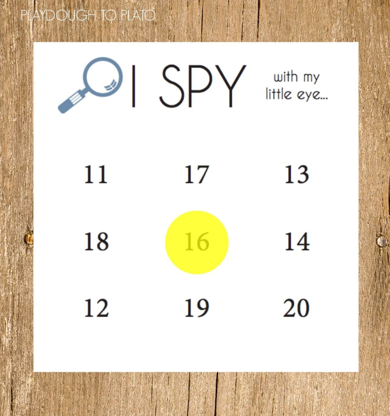 Number Recognition I Spy - Playdough To Plato