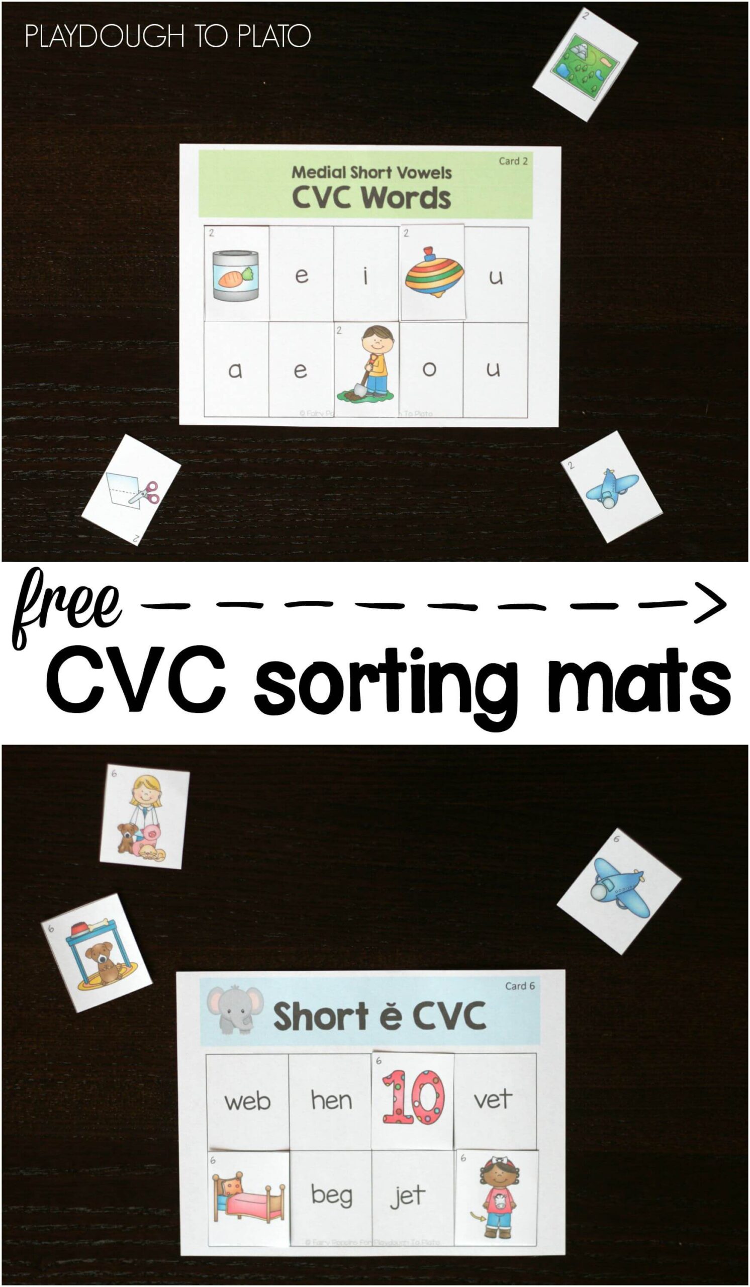 Free CVC Words Picture Sort Playdough To Plato Free CVC Words Picture Sort Playdough To Plato
