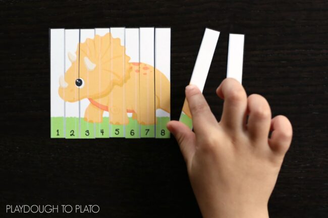 Dinosaur Number Puzzles - Playdough To Plato