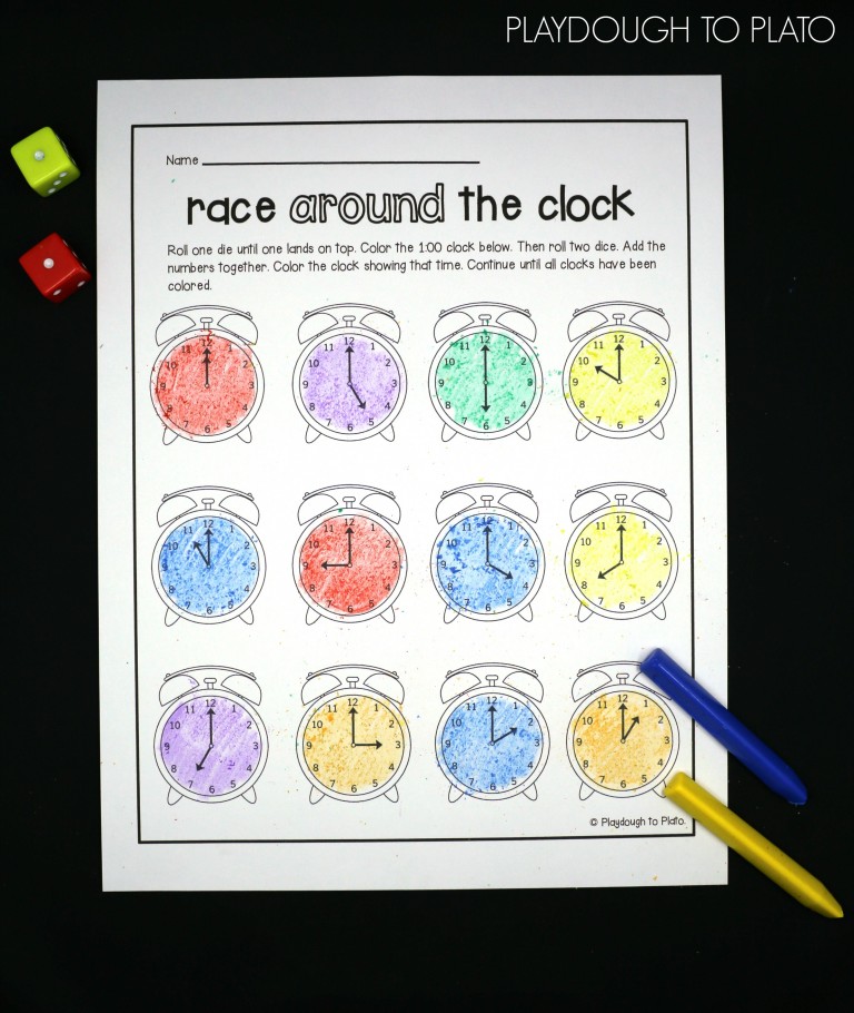 Telling Time Activity Pack - Playdough To Plato