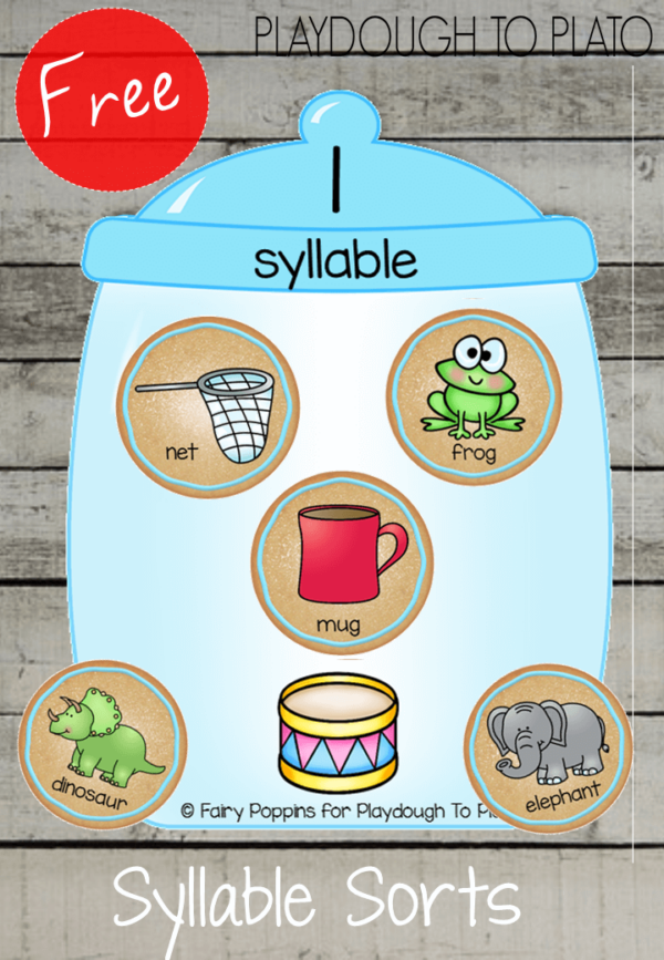 Syllable Cookie Jar Sort - Playdough To Plato