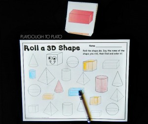 Roll and Color 3D Shapes - Playdough To Plato