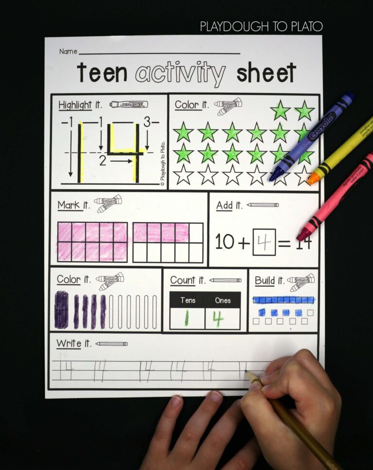 Teen Number Activity Pack - Playdough To Plato