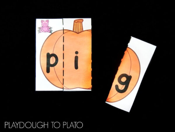 Pumpkin CVC Puzzles - Playdough To Plato
