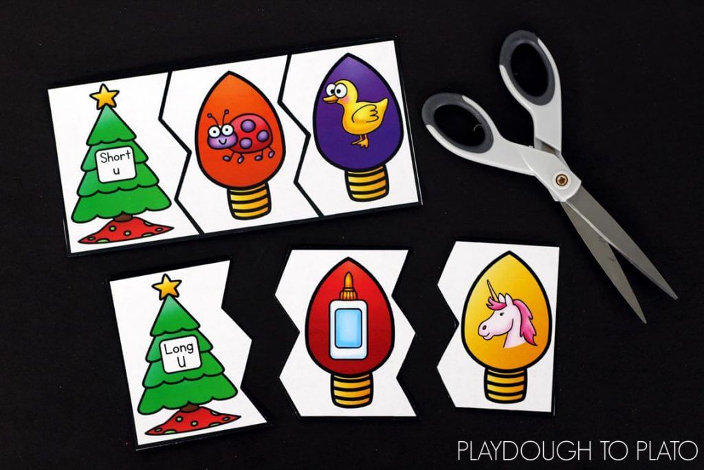 Christmas Vowel Sort - Playdough To Plato
