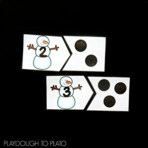 Snowman Button Counting Puzzles - Playdough To Plato