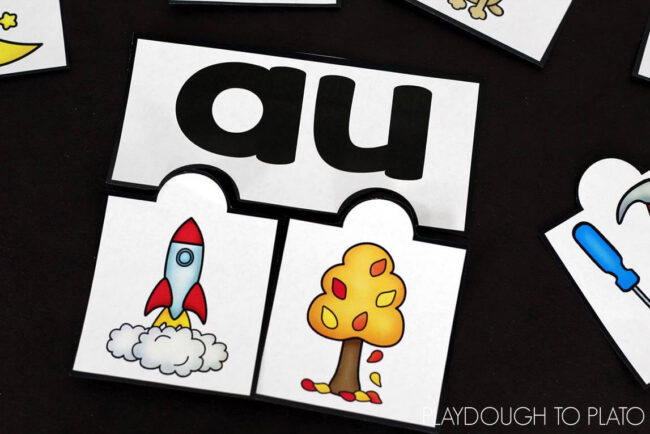 Free Diphthong Puzzles - Playdough To Plato