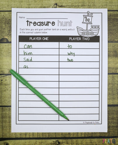 Pirate Sight Word Game - Playdough To Plato