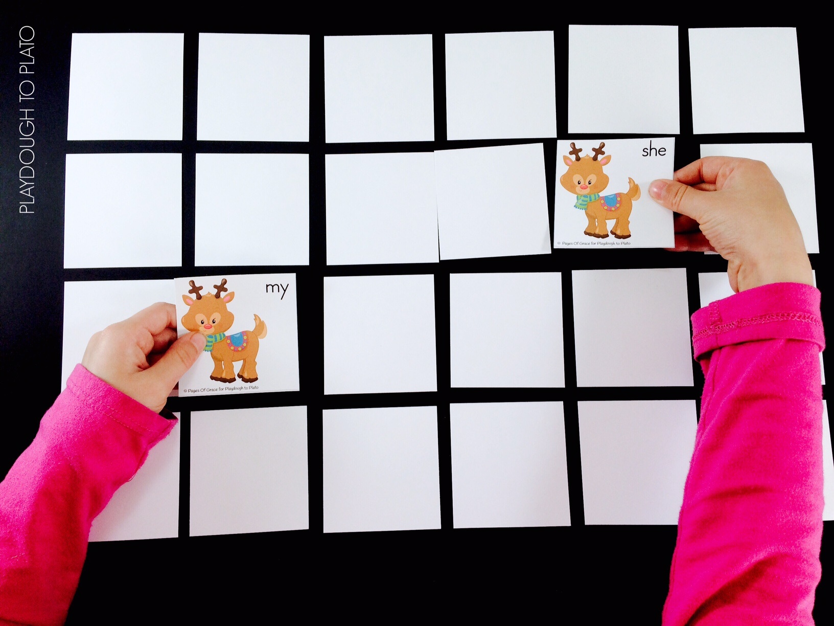 Reindeer Sight Words Matching Game - Playdough To Plato
