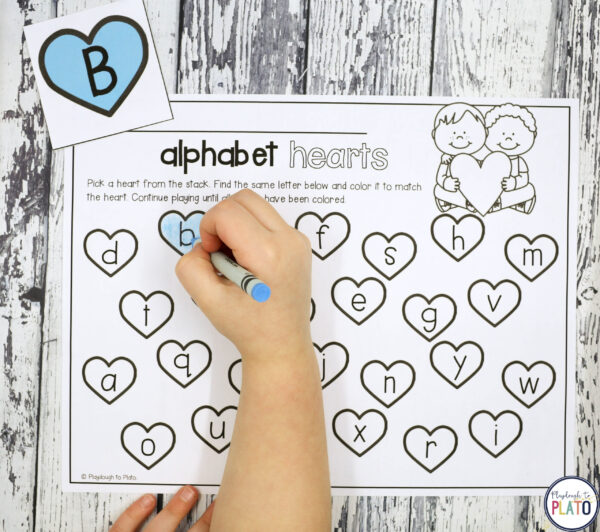 Alphabet Hearts Activity - Playdough To Plato