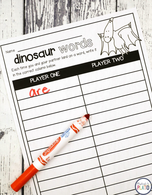Dinosaur Sight Word Game - Playdough To Plato