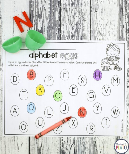 Alphabet Easter Eggs Activity - Playdough To Plato