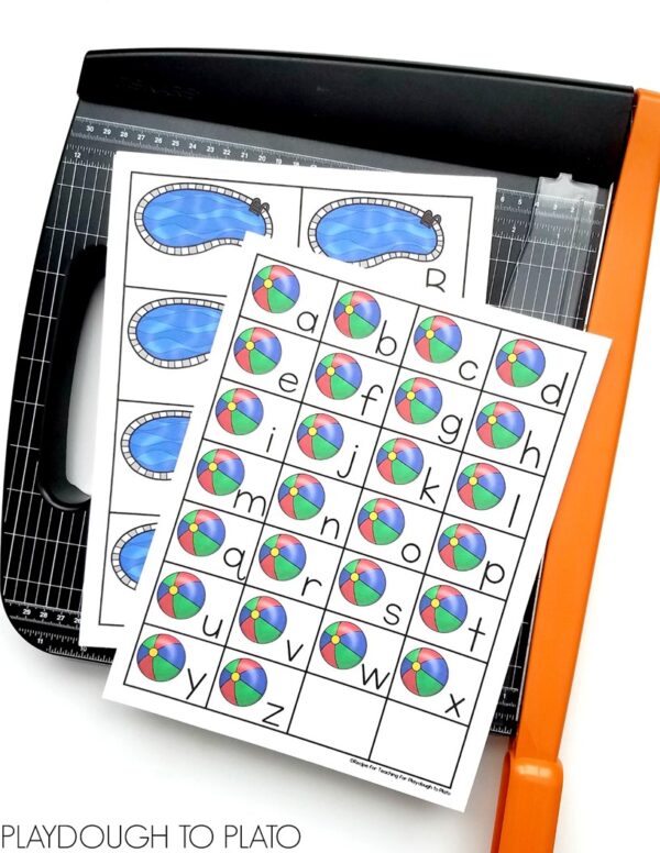 Pool and Beach Ball Alphabet Match - Playdough To Plato