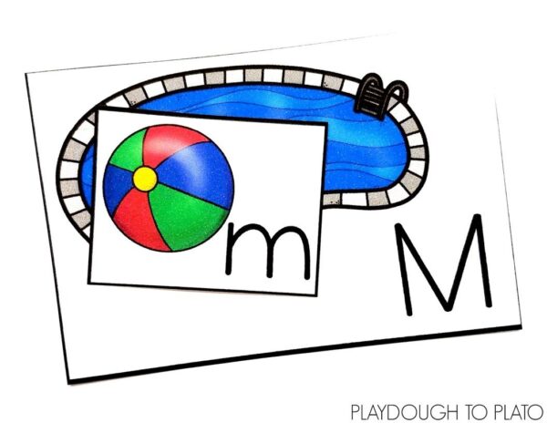 Pool and Beach Ball Alphabet Match - Playdough To Plato