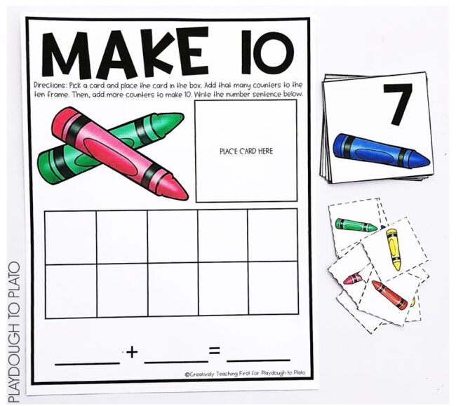 Crayon Ten Frames - Playdough To Plato