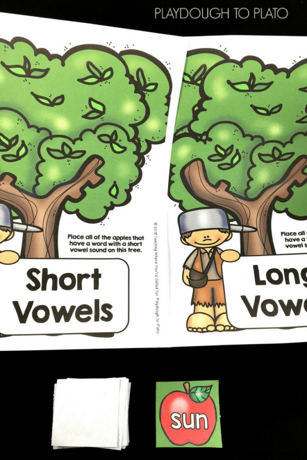 Apple Vowel Sort - Playdough To Plato