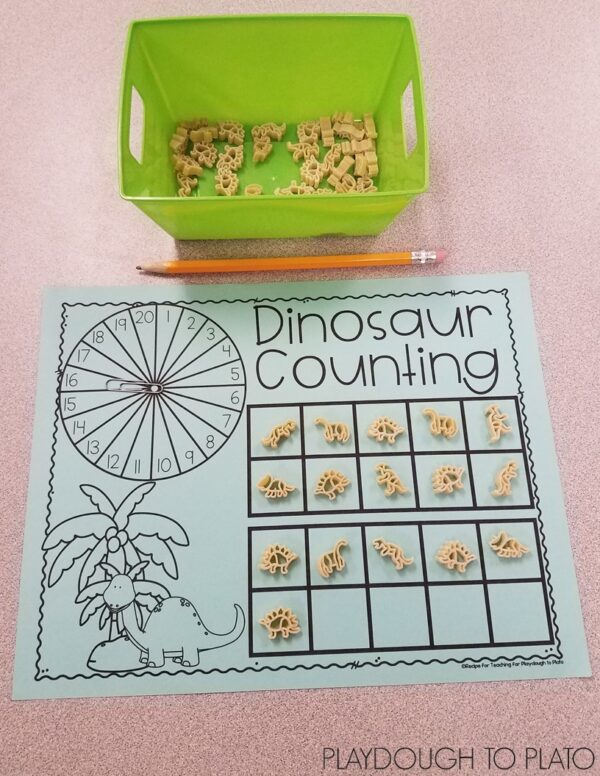 Dinosaur Counting Mat - Playdough To Plato