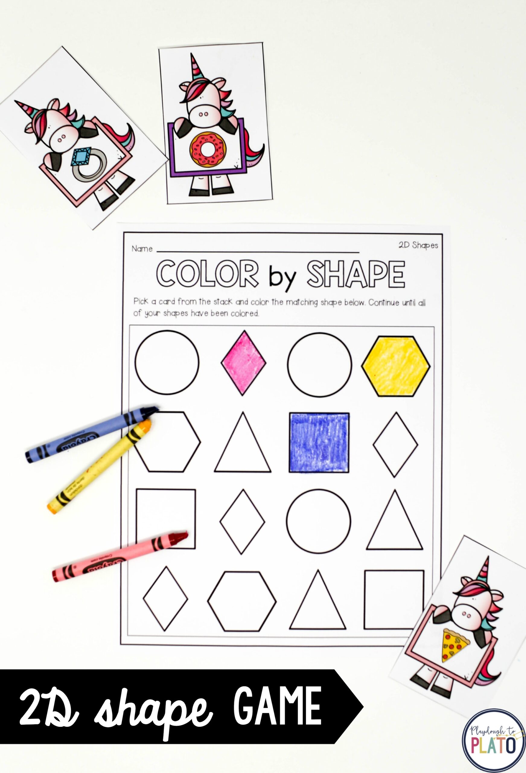 Rainbow + Unicorn Centers - Playdough To Plato