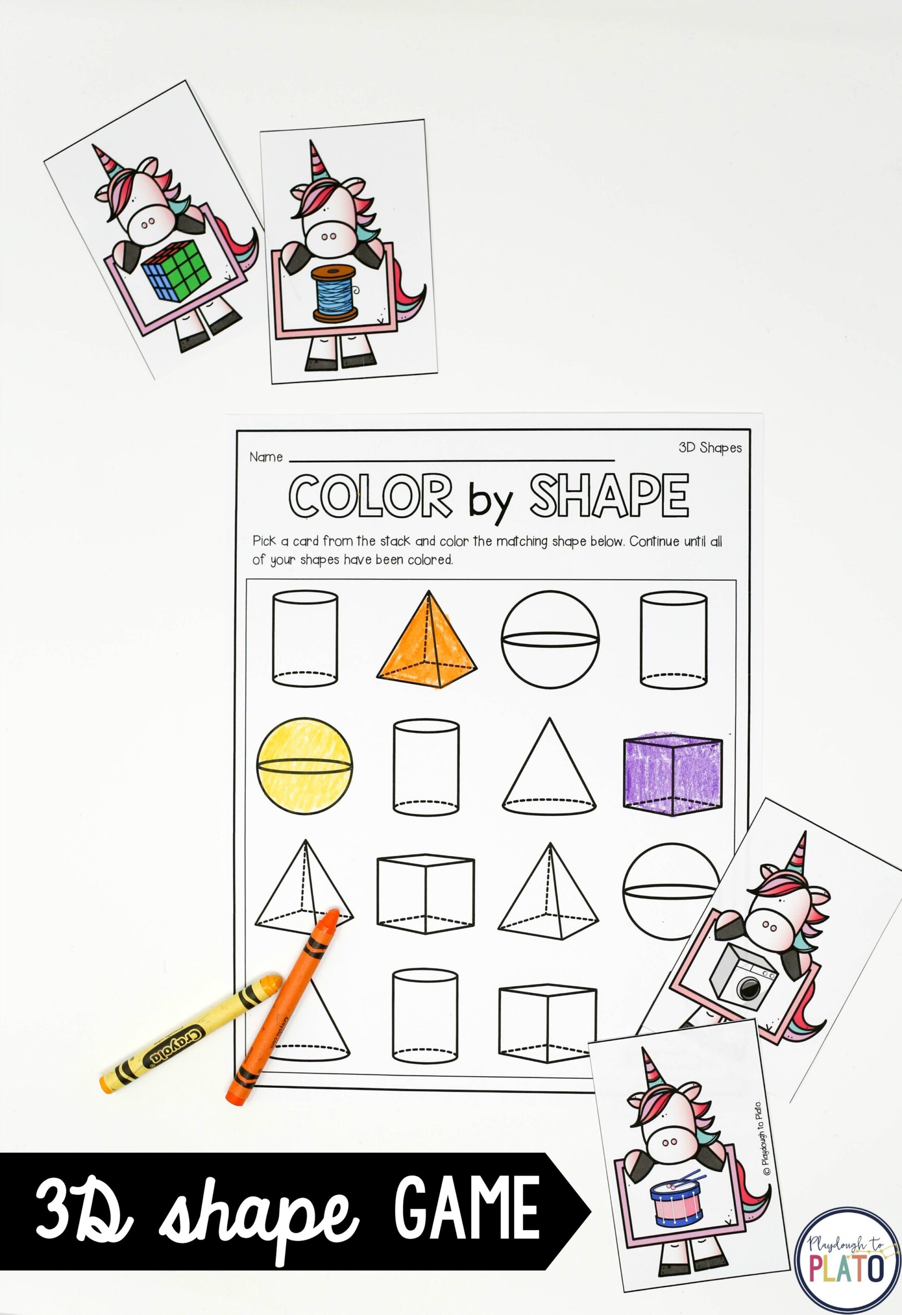 Rainbow + Unicorn Centers - Playdough To Plato