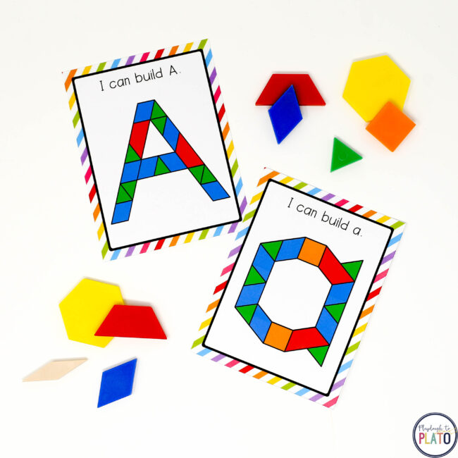 Pattern Block Letters and Numbers - Playdough To Plato