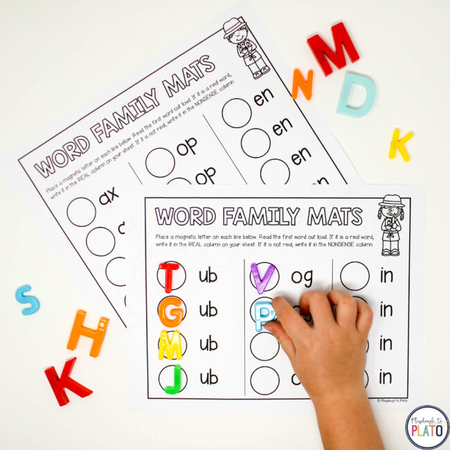 Word Family Mats - Playdough To Plato