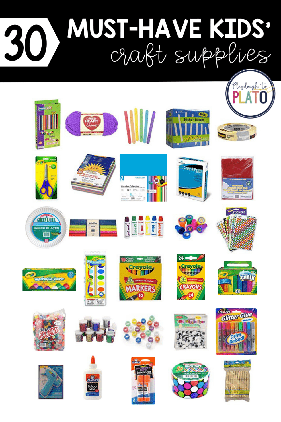 30 Must-Have Kids' Craft Supplies - Playdough To Plato