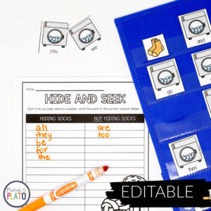 Hide and Seek Pocket Chart Games - EDITABLE - Playdough To Plato