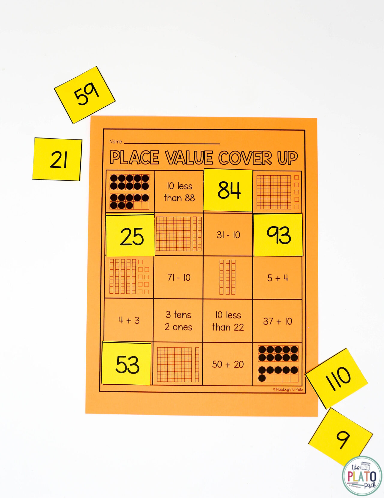 Place Value Cover Up - Playdough To Plato