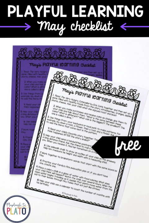 May's Playful Learning Checklist - Playdough To Plato