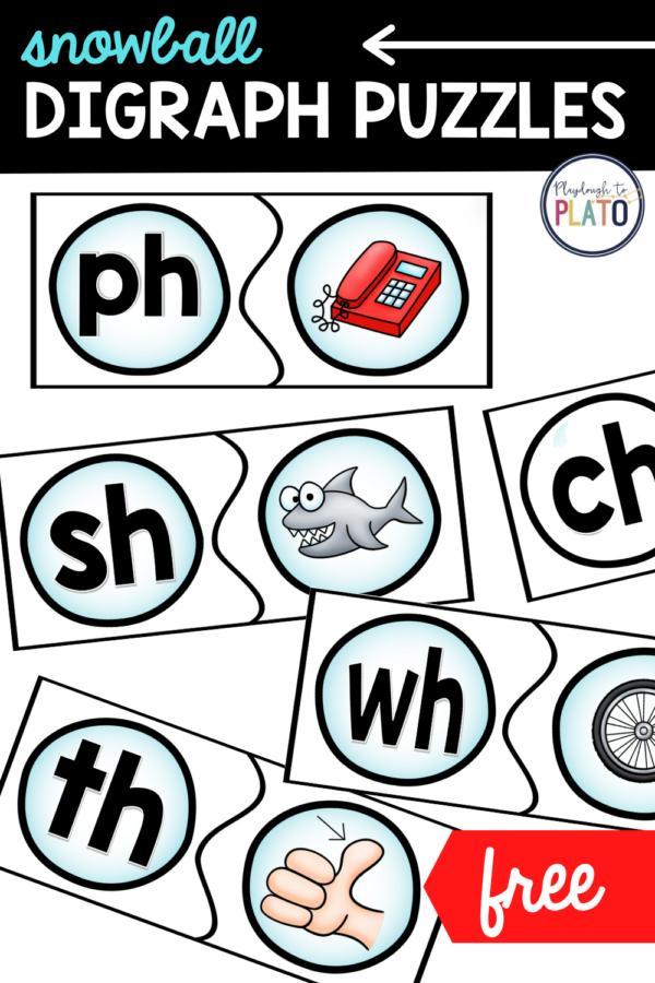 Snowball Digraph Puzzles - Playdough To Plato