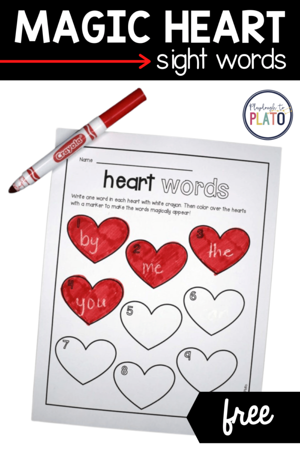 Magic Heart Sight Words Activity - Playdough To Plato