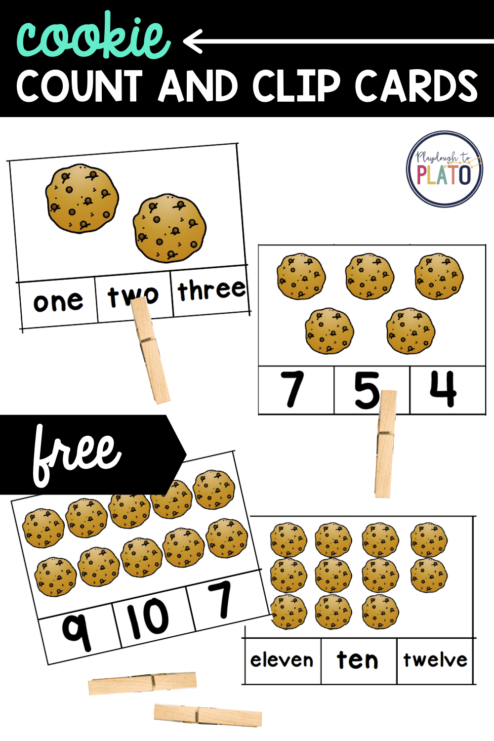 Cookie Count and Clip Cards - Playdough To Plato