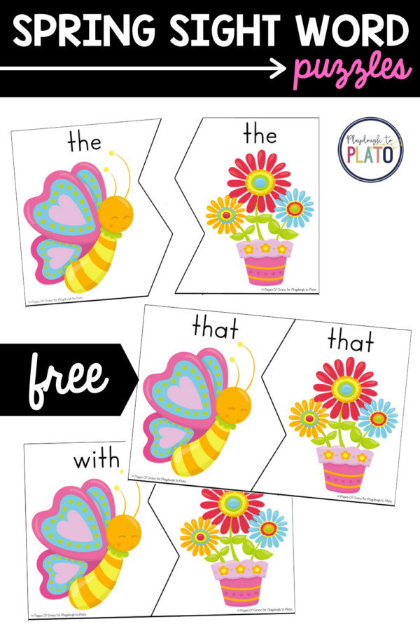 Spring Sight Word Puzzles - Playdough To Plato