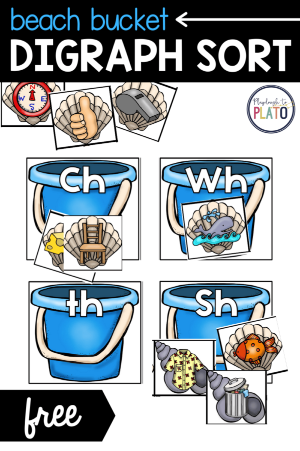 Beach Bucket Digraph Sort - Playdough To Plato