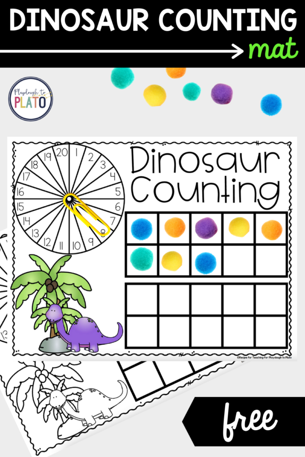 Dinosaur Counting Mat - Playdough To Plato