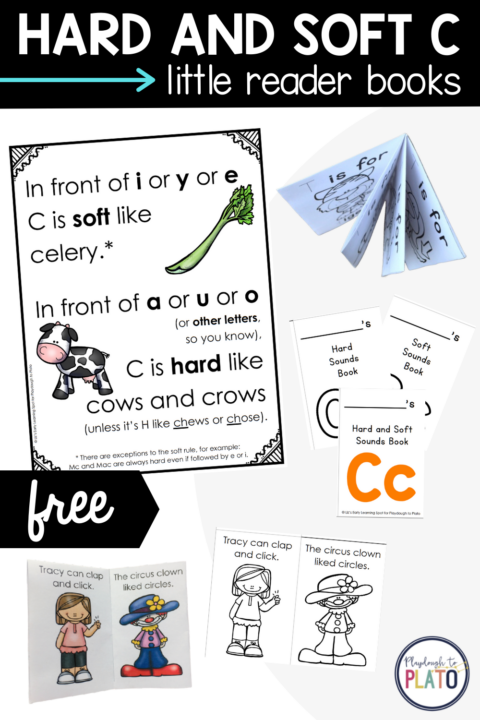 Hard and Soft C Little Reader Books - Playdough To Plato