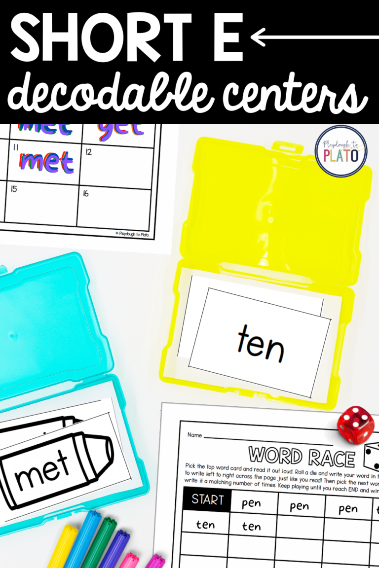 Decodable Short E Centers - Playdough To Plato