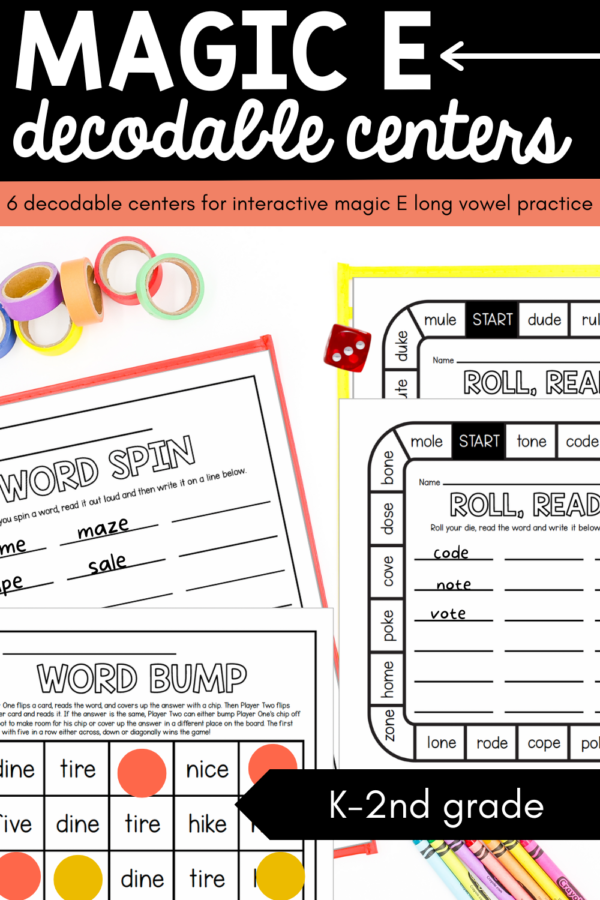 Decodable Magic E Centers - Playdough To Plato