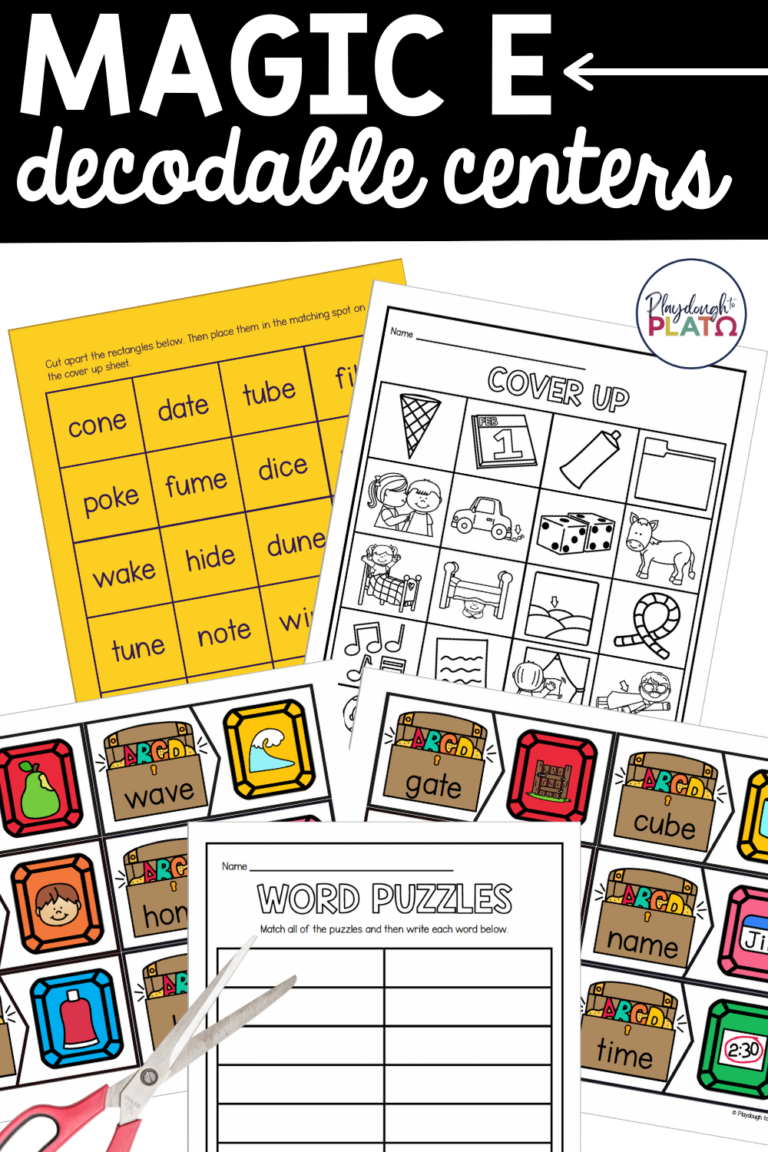 Decodable Magic E Centers - Playdough To Plato