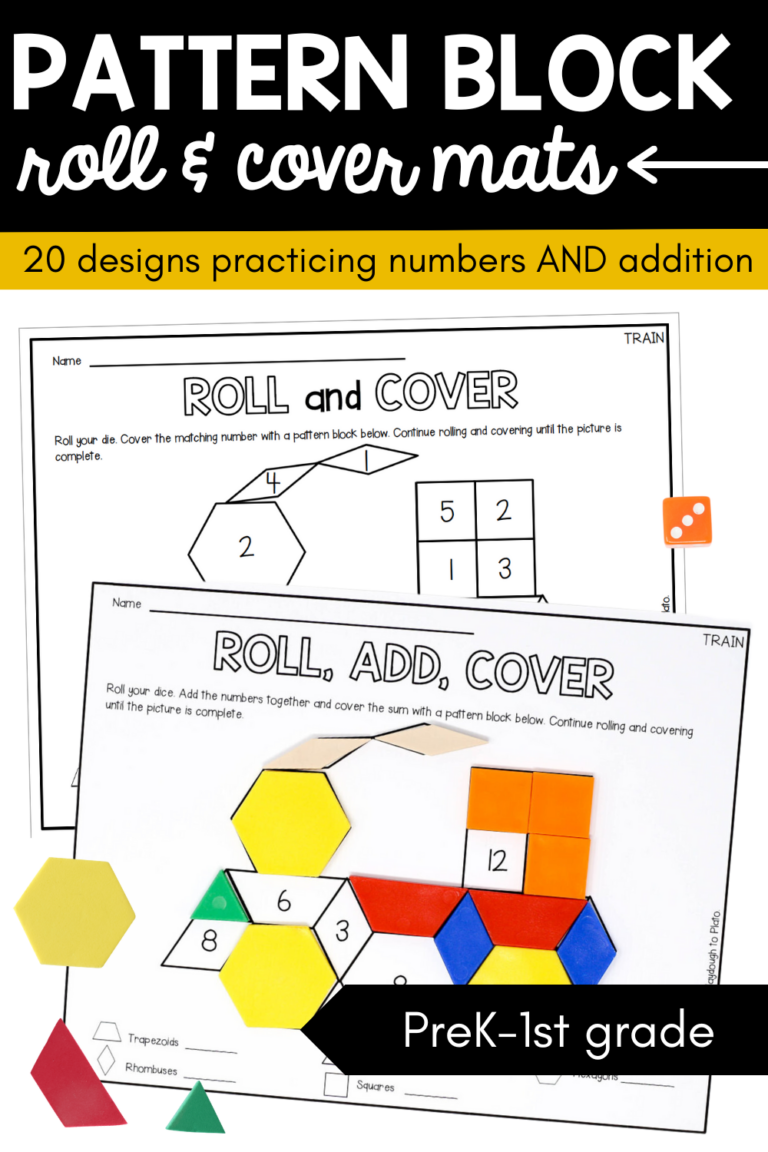 Roll and Cover Pattern Block Mats - Playdough To Plato