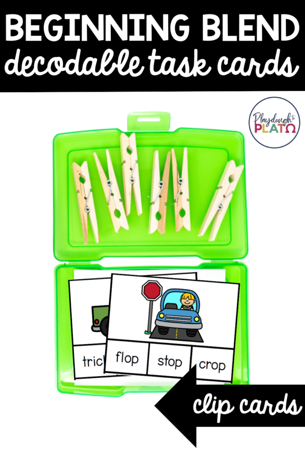 Decodable Beginning Blend Task Cards - Playdough To Plato