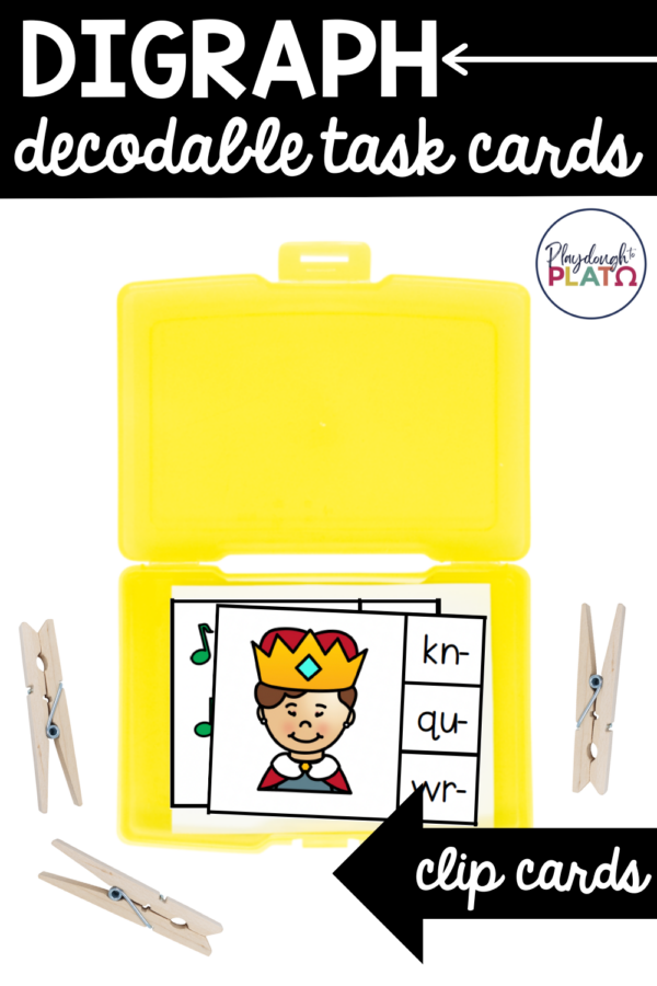 Decodable Digraph Task Cards - Playdough To Plato