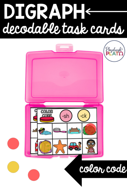 Decodable Digraph Task Cards - Playdough To Plato