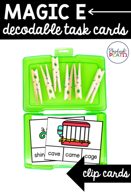 Decodable Magic E Task Cards - Playdough To Plato